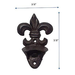MIDWEST CRAFT HOUSE Bottle Opener Mardi Gras New Orleans Fleur De Lis Cast Iron Home Bar Mountable
