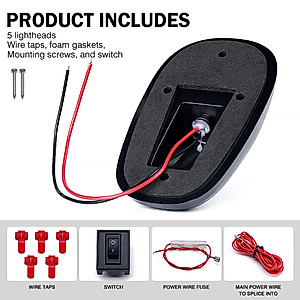 Xprite Smoke Lens Rooftop Cab Clearance Light, Roof Top Marker Running White LEDs Lights Kit Compatible with Pickups Trucks Ford Dodge Ram GMC Toyota Vans SUV POV Vehicle, 5Pcs