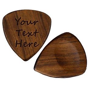 The Wedding Party Store, Custom Personalized Wood Guitar Pick Customized with Any Message or Text (Walnut)