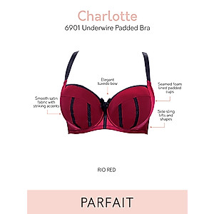 PARFAIT Charlotte 6901 Women's Full Busted and Full Figured Sexy Padded Bra-Rio Red-40F