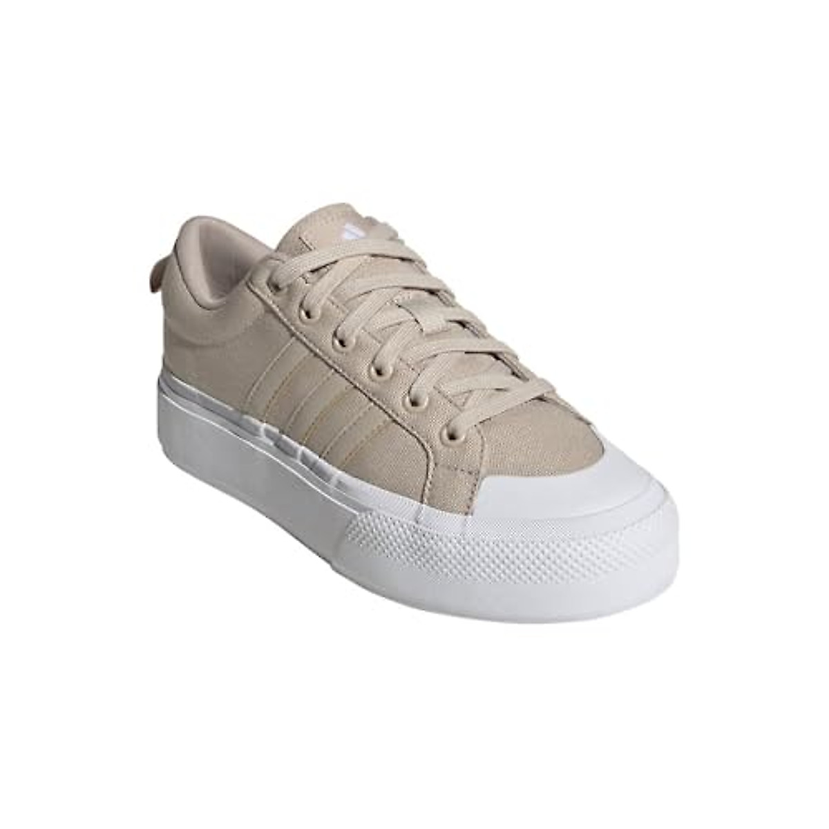 adidas Women's Bravada 2.0 Platform Shoe Skate, Wonder Beige/Wonder Beige/White, 7