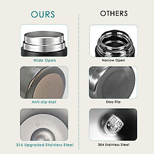 lazycozy® Thermos Food Containers for Hot Food, 27 oz, Soup Thermos with Foldable Spoon, Stainless Steel Vacuum Insulated Food Jar, Leak-Proof, with Carry Bag, Keep Hot/Cold for 12 Hours