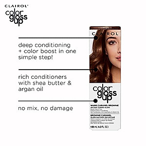 Clairol Color Gloss Up Temporary Hair Dye, Warm Caramel Brownie Hair Color, Pack of 1