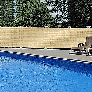 ALBN Balcony Screen Privacy Protection Outdoor Shading Net Windshield UV Protection HDPE Tear Resistant with Rope & Cable Ties, Height 1.1m/1.4m (Color : Beige, Size : 140x450cm)