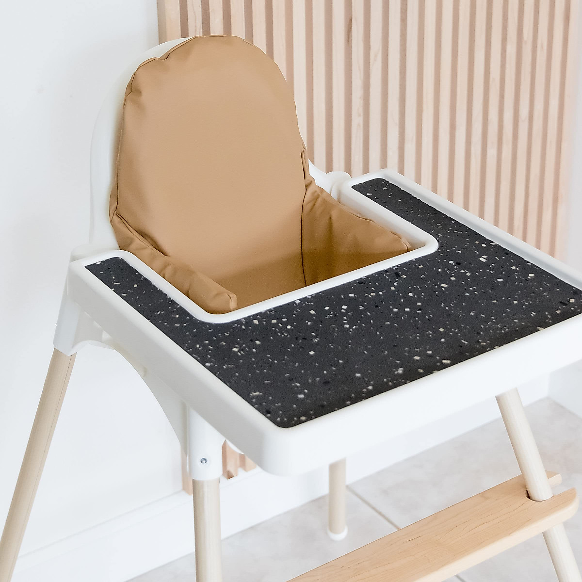 Yeah Baby Goods WIPEABLE Vegan Leather Cushion Cover Compatible for The IKEA ANTILOP Highchair (Doe-Cover and Cushion Insert)
