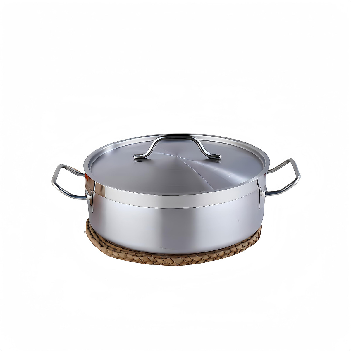 Stainless Steel Round Soup Pot: Polished Stock Pot with Lid, Handle & Versatile Compatibility for All Heat Sources - Dishwasher &Oven Safe for Effortless Pasta and Cooking Pleasures! (Φ6.3"x2.4")
