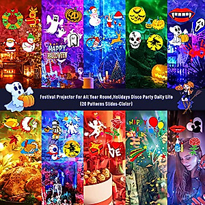 Holiday Projector Lights Outdoor, Holiday Lights with Remote, 30 HD Slideshows (3D Ocean Wave & Patterns) for Valentines Christmas Holiday Birthday Party Landscape Decorations