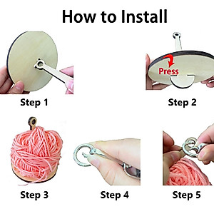 Wooden Wrist Yarn Holder,Portable Wrist Yarn Holder,Wooden Twirling Mechanism Spinning Needles for Knitting Crocheting Presents for Craft Lovers (E)