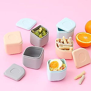 Miniware Silipods Aqua 2 Pack | Leakproof Silicone Hot & Cold Food Storage for Baby Toddler Kids | Dishwasher, Fridge, & Freezer Safe | for Purees, Soups, Dressings, & More (4 oz)