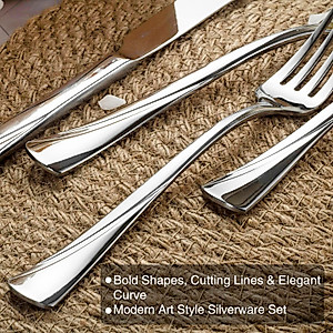 Alata Alice 20-Piece Silverware Set Stainless Steel Flatware Set,Service for 4,Mirror Polished Cutlery Set,Dishwasher Safe