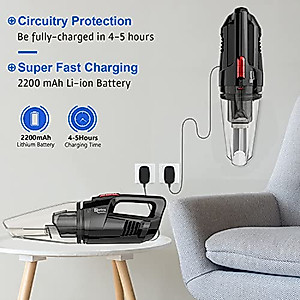 whall Handheld Vacuum Cordless, 8500PA Strong Suction Hand Held Vacuum Cleaner with LED Light, Lightweight Mini Car Vacuum Cordless Rechargeable, Portable Hand Vacuum Wet Dry for Car, Home and Pet