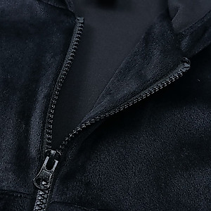 Kids Tales Girls Velour Hoodie Zipper Sweatsuit Boys 2 Pcs Velvet Tracksuit Zip Up Hoody Tops + Sweatpants Jogger Outfits Set