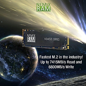 NEMIX RAM Nemesis Series 4TB M.2 2280 Gen4 NVMe SSD for PlayStation 5 & PC Gaming Machines Fastest Write Speeds up to 7415mbps Supports PCIe 4 (PCIe3 Backward Compatible)