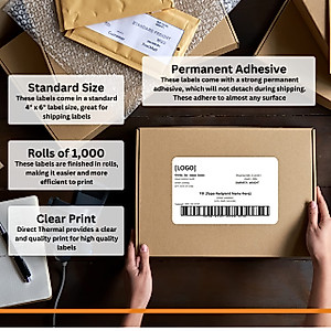 ATL Direct Thermal Shipping Labels 4x6 250, 4x6 Thermal Labels, Thermal Printer Labels 4x6, Label Printer Paper, Shipping Label Paper, Rollo Labels, Thermal Labels 4x6 roll, zebra labels