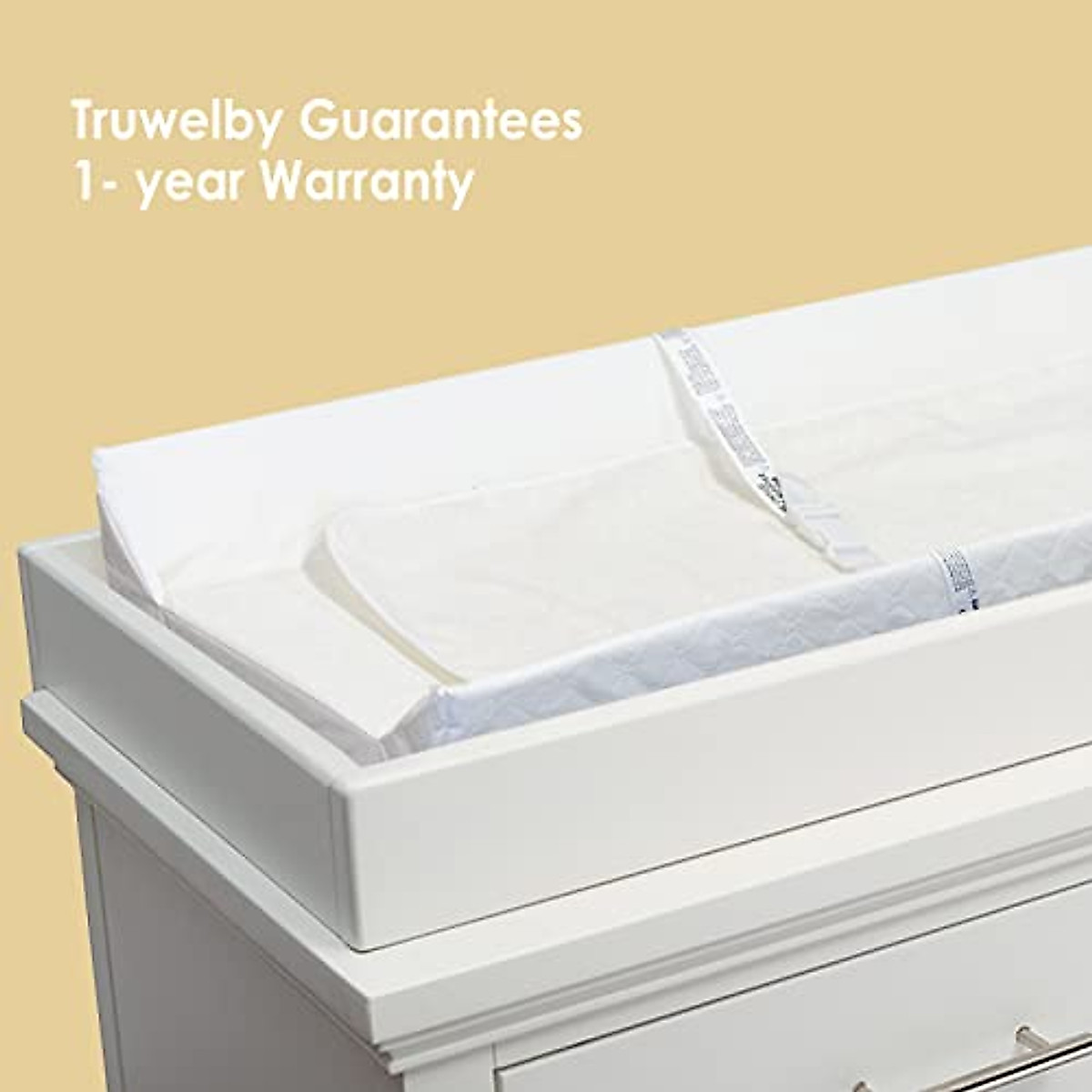 Truwelby Contoured Diaper Changing Pad with 3 Pack Ultra Soft Plush Liners, Baby Changing Pad Cover Waterproof Hypoallergenic Washable