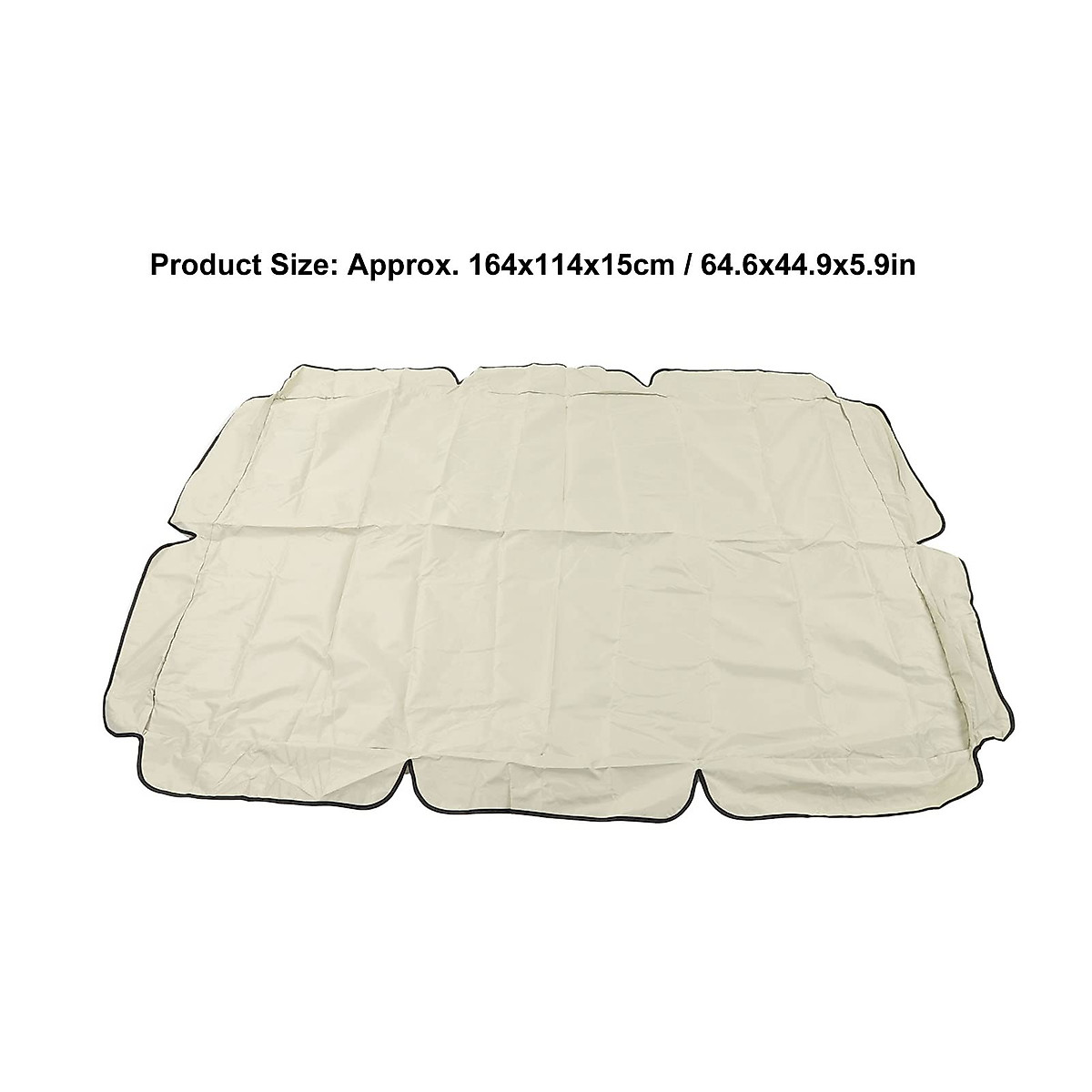 Aqur2020 420D Silver Coated Oxford Fabric Swing Chair Canopy Waterproof Outdoor Swing Canopy Replacement Outdoor Garden Patio Seat Accessories (Beige)