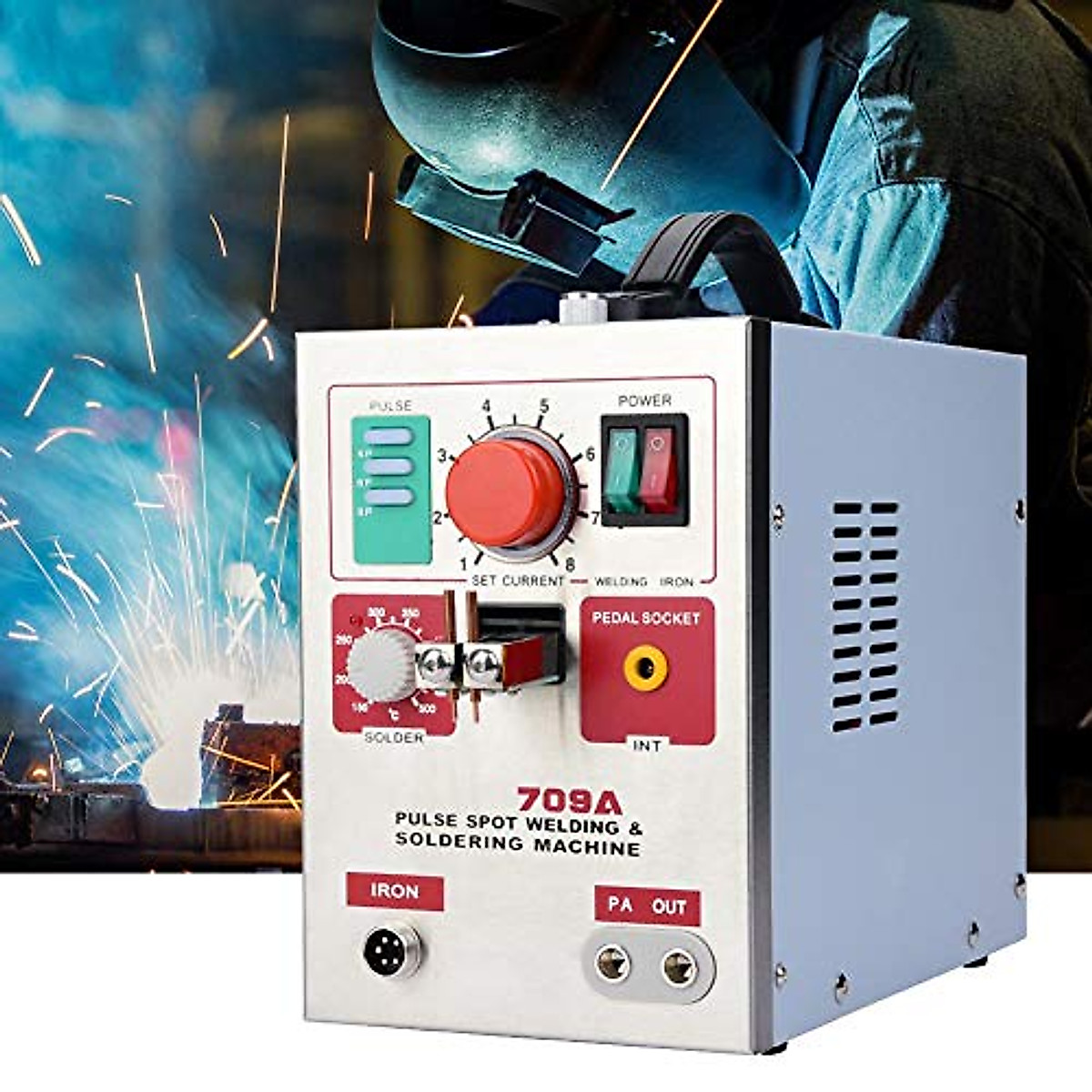 Battery Spot Welder, 150-450°C Fixed Welding Lithium Battery Spot Welder 20Vdc Adjustable Needle 3.2kW for Electrocar(US Plug 110V)