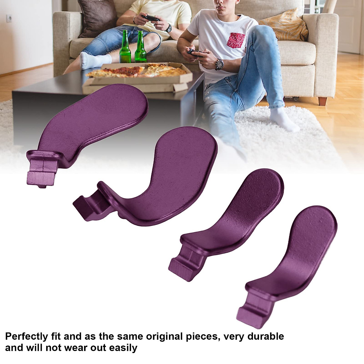 4PCS Controller Paddles for XboxOne Elite Controller Series, Stainless Steel Replacement Game Controller Interchangeable Paddles for XboxOne Elite Controller Series 2 Model 1797 (Purple)