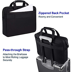 Taygeer Laptop Bag 15.6 Inch, Business Briefcase Gifts for Men Women, Water Resistant Messenger Shoulder Bag with Strap, Durable Office Bag, Carry On Laptop Case for Computer/Notebook/MacBook,Black