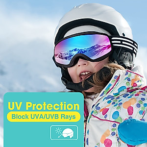 EasYoung Kids Ski Goggles Snowboard Goggles for Children, Youth, Boys & Girls 3-15