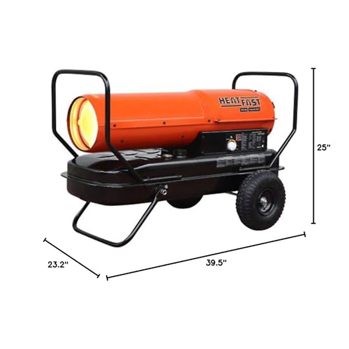 HeatFast HF215K Portable Home, Jobsite, Construction Site Forced Air Kerosene/Diesel Salamander Torpedo Space Heater with Thermostat Temperature Control, 215,000 BTU, orange