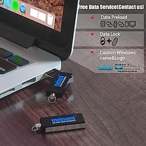 MEINAMI Mini Size Customized USB Flash Drive in Silver Metal Thumb Drive Personalized Memory Stick 8GB 100 Pack