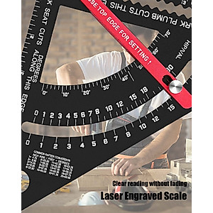Metal Carpentry Triangle Ruler Square Aluminium Alloy Carpenter Layout Adjustable Combination Rafter Square 7 inch framing Woodworking Square Tool