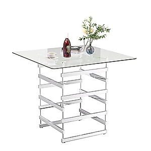 ACME Nadie Counter Height Table - 72590 - Chrome & Clear Glass