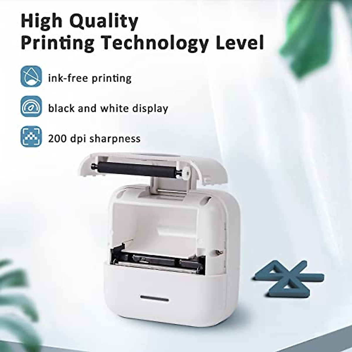 TIANSE Mini Sticker Printer, Bluetooth Label Maker Thermal Inkless Label Printer for Journal, Notes, Memo, Photo, Label Compatible with iOS&Android