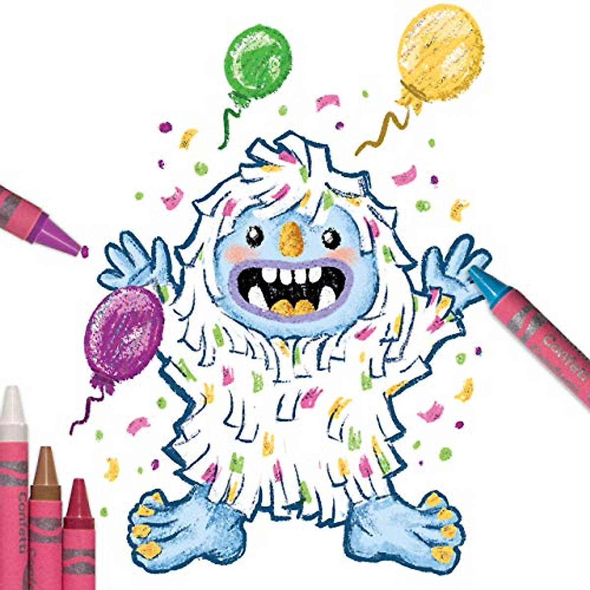 Crayola Confetti Crayons, Multi Color Crayons, Kids Coloring Supplies, 24 Count (Pack of 1)