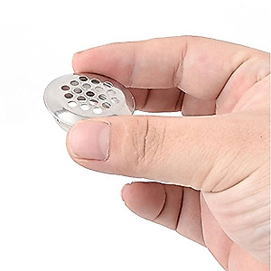 Saim Sink Strainer Stainless Steel Round Mesh Hole Filter Kitchen Bathroom Garbage Stopper 30 Pcs Silver Tone