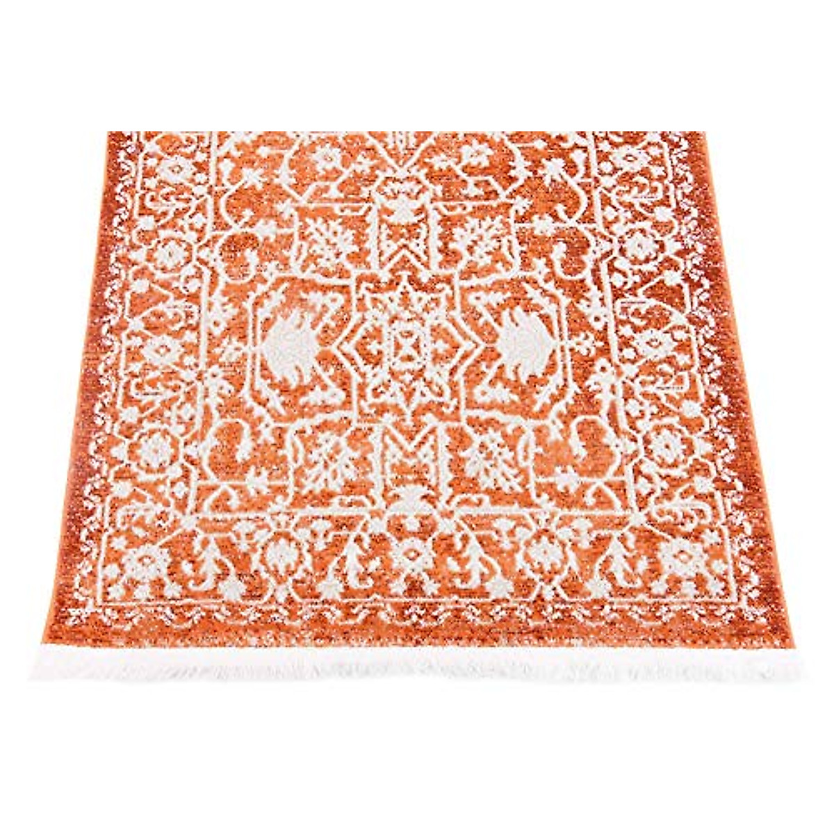 Unique Loom Traditional Classic Intricate Design with Distressed Vintage Detail, Area Rug, 2' 7 x 10' 0 Runner, Terracotta/Ivory