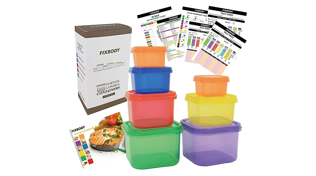 FIXBODY 7PCS Portion Control Containers for Easy Weight Loss System