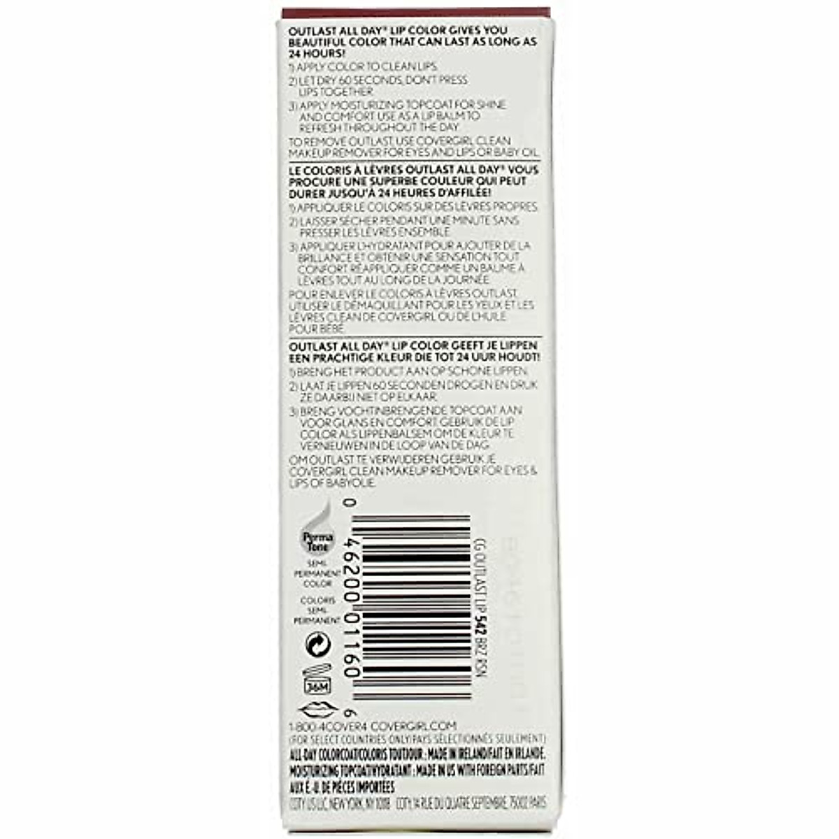 Covergirl Outlast All-Day Lip Color with Topcoat, Brazen Raisin , 2 Count (Pack of 1)