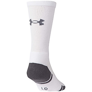 Under Armour Adult Resistor 3.0 Crew Socks, Multipairs , White/Graphite (12-Pairs) , X-Large