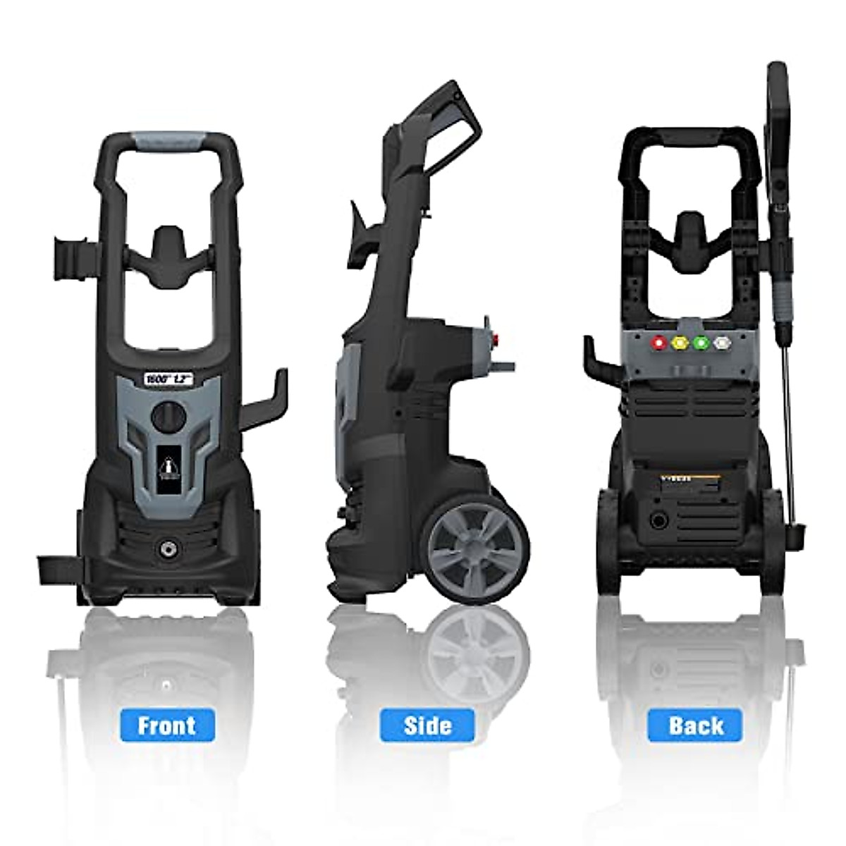 Electric Pressure Washer - 1700W High Pressure Power Wash Machine with Detergent Tank and Adjustable Nozzles for Home Use Cars/Garden/Patios/Driveways Cleaning (2000PSI)，CETL Listed