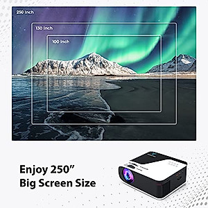 Verratek Lumavision Pro Mini Projector, Native 1080P Portable Video Projector, 250 Inch Screen Projector Screen, Home Theatre Compatible with HDMI, USB, AV, LED Portable Projector for Home/Outdoors