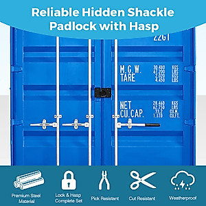 IRONWALLS Black Hidden Shackle Padlock 2 Pack, 73mm/2-7/8” Puck Lock Keyed Different with Hasp, 4pcs Keys & Fixing Screws, Heavy Duty Steel Padlocks for Doors, Trucks, Gates, Trailer