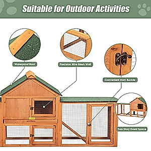 COZIWOW Wooden Extra Large Chicken Coop, Small Animal Enclosure Habitat for Indoor Outdoor, Wood Rabbit Bunny Hutch, Pets Cage House for Dog Cat Squirrel Hamster Hedgehog Guinea Pig