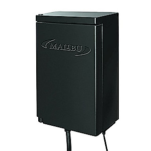 Malibu 45 Watt Power Pack with Sensor and Weather Shield for Low Voltage Landscape Lighting and Spotlight Outdoor Transformer 120V Input 12V Output 8100-9045-01