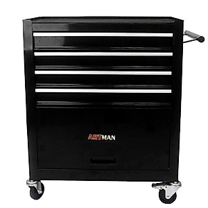 nifoti 4 Drawers Tool Cart on Wheels,Rolling Tool Box Tool Storage， Drawers Rolling Tool Box Organizer Tool Case for Garage, Warehouse, Workshop, Repair Shop (4 Drawers(Black))