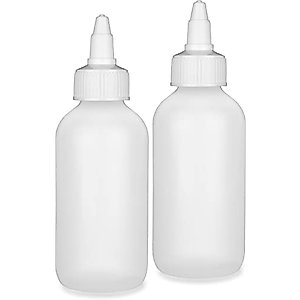 BRIGHTFROM Condiment Squeeze Bottles - 4 OZ Squirt Empty Bottles, Twist Top Cap, Leak Proof - Great for Ketchup, Mustard, Syrup, Sauces, Dressing, Oil, Arts and Crafts, BPA-FREE Plastic - Pack of 2
