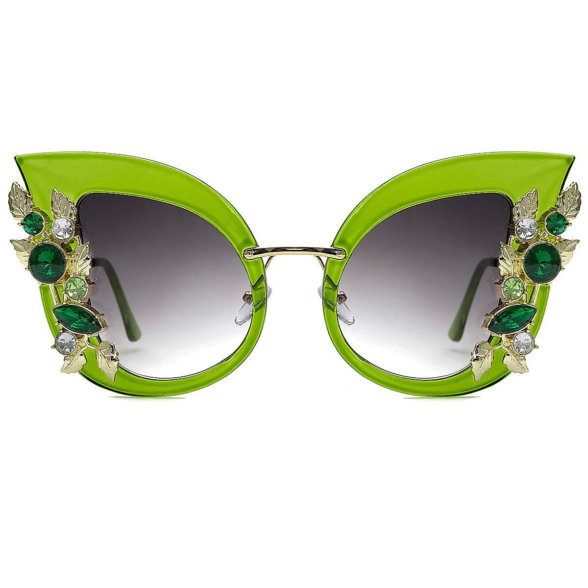 Slocyclub Jeweled Sunglasses, Funky Butterfly Shaped Sunglasses, Oversized Rhinestone Sunglasses for Women with UV400 Protection