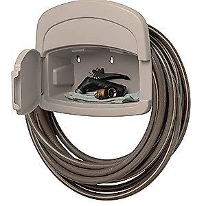 Suncast CPLDHH15000 Deluxe Garden Hangout with 150-Foot Capacity And Enclosed Storage Compartment, DHH150 Hose Hanger, No Size, Light Taupe