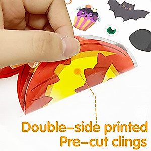 Halloween Window Clings, Cute Halloween Window Stickers, Kids Halloween Window Decals Decorations for Home Office Indoor Ourdoor Decor