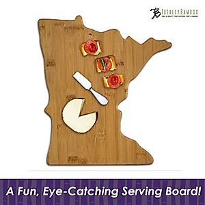 Totally Bamboo Minnesota State Shaped Cutting Board, Natural Bamboo