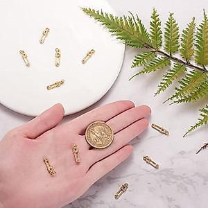 LiQunSweet 10 Pcs 17.5x5mm Safety Pin Shape Golden Brass Pendants with Clear Cubic Zirconia for Women Necklace Bracelet Earring Making