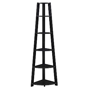 Convenience Concepts Newport 5 Tier Corner Bookcase, Black