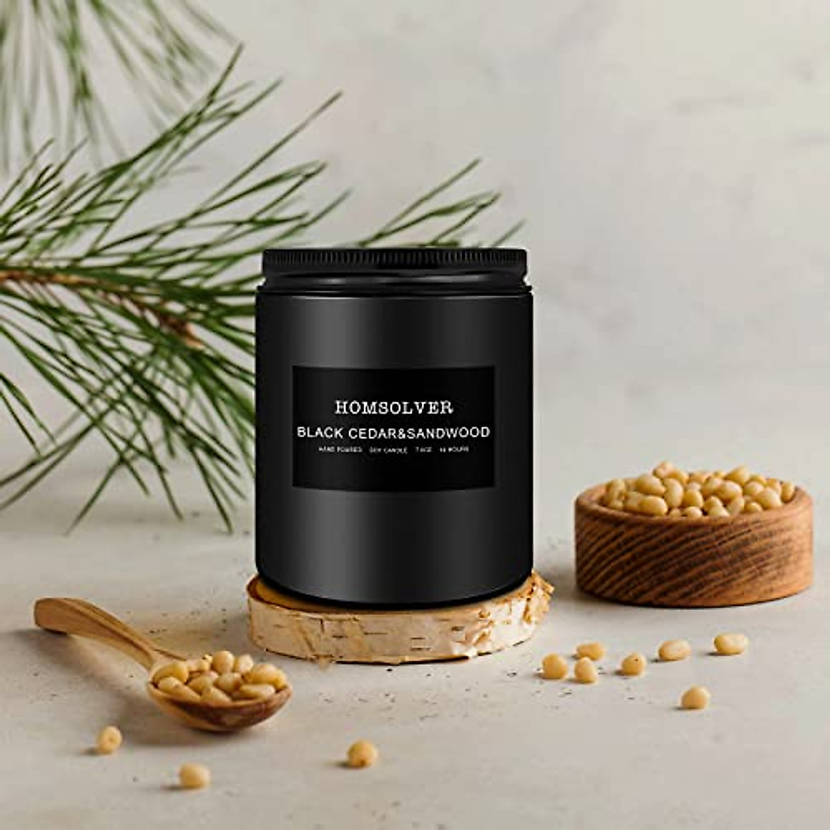 Homsolver Scented Candles, Black Cedar & Sandwood Candles for Men, Candles for Home Scented, Aromatherapy Soy Candles, 50 Hour Burn, Ideal Gifts for Men