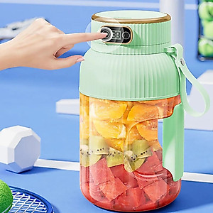 2024 New Ovidian Multifunctional Portable Juicer Cup with Digital Display, Fruit Mixers Juicers Electric Juicer, Wireless Portable Blender Rechargeable for Shakes and Smoothies